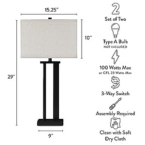 Signature Design by Ashley L204074 Aniela Metal Table Lamp (Set of 2), Bronze