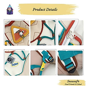 Kawaii Backpack Aesthetic Backpack Backpacks with Cute Pendant, Adorable Shoulder Bag (Khaki)