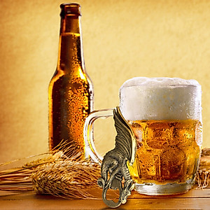 LKKCHER Dragon Bottle Opener, Mens Bottle Opener, Novelty Father’s Day Birthday Beer Gifts for Men Dad Boyfriend Husband Beer Lovers Bar Accessory Gifts with Gift Box&Card