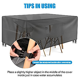 Patio Furniture Cover Waterproof Outdoor Table Chair Set Covers Outside Anti-Fading, UV Resistant Couch Storage Cover Black - 49 x 25 x 29 Inch