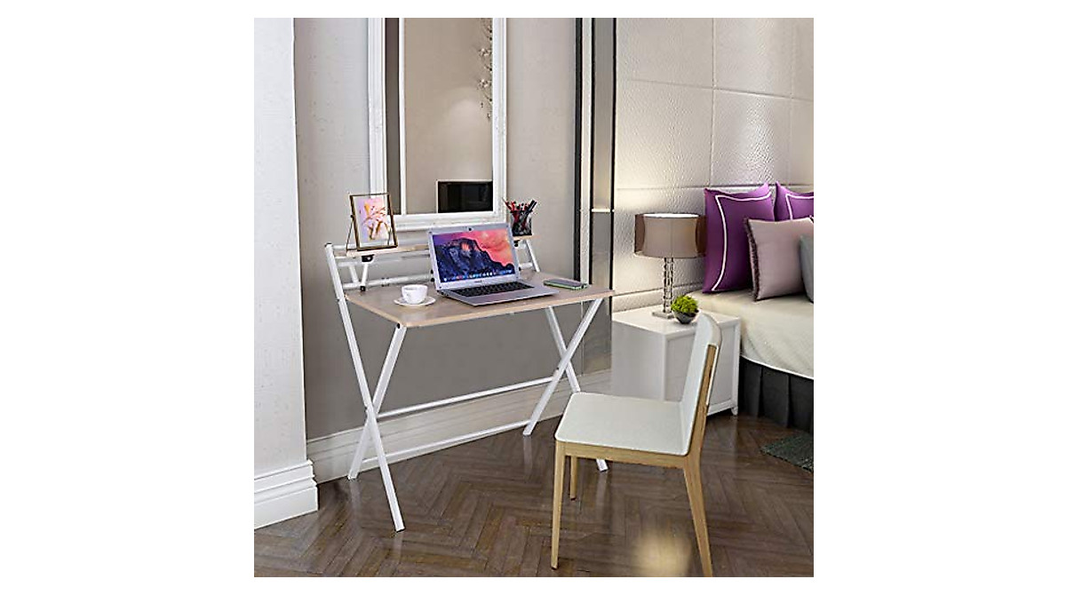 Folding Study Desk for Small Spaces | No Assembly Needed
