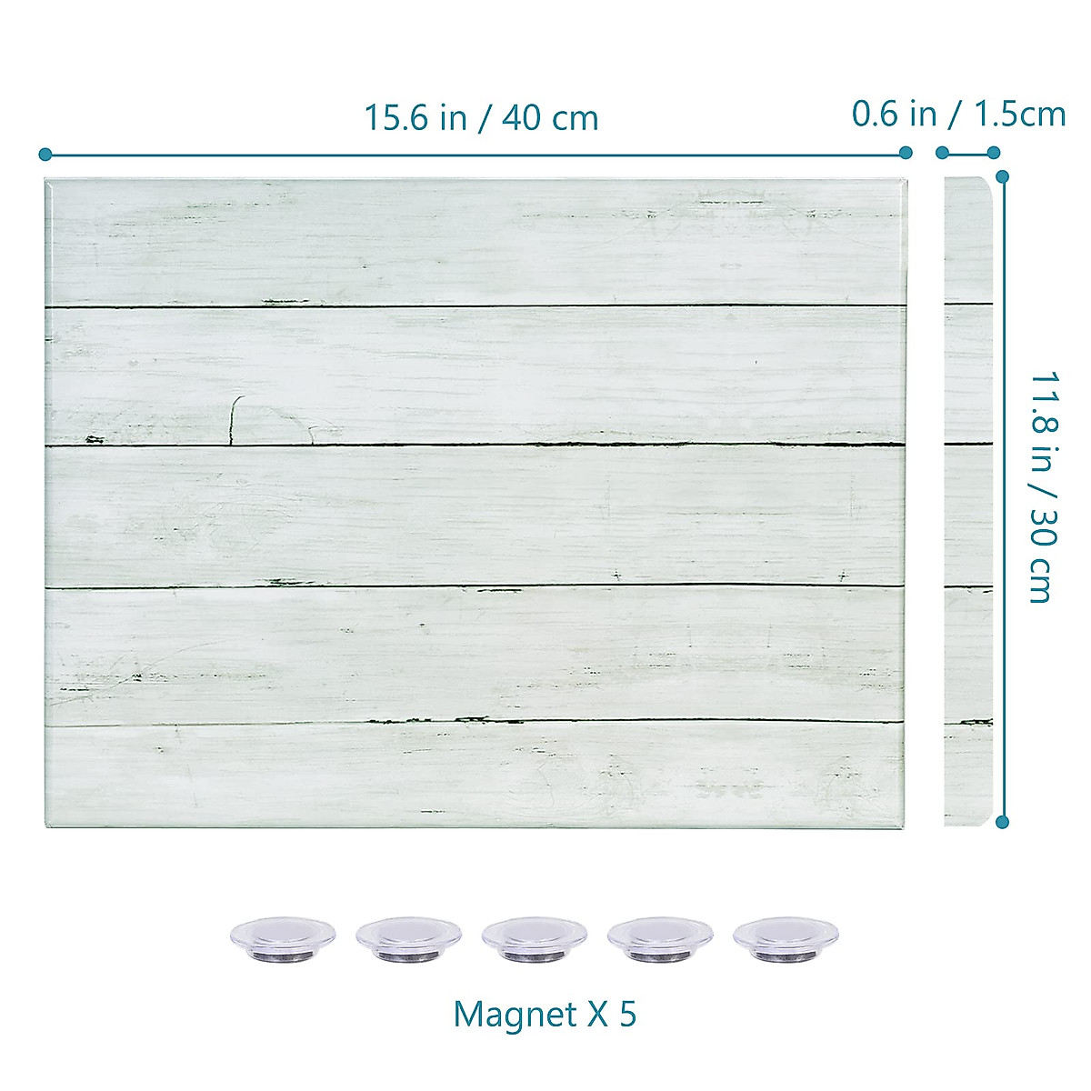 Aitakatta Wooden Planks Print Magnetic Surface Dry Erase Board, 12 x 16 inches Decorative White Board for Wall with Design, Frameless Dry Erase Board for Wall（Plank,4030,1pc）