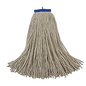 Boardwalk BWK724CEA 24 oz. Cut-End Lie-Flat Cotton Wet Mop Head - White