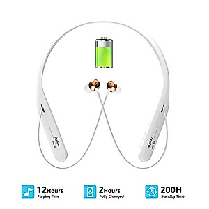Neckband Headphones Bluetooth Wireless In-Ear Active Noise Cancelling Headphones ANC Headphones With Mic and Volume Control, Hi-Fi Stereo Waterproof Neckband Earbuds for Home Office, Video Conference