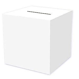 Beistle White Card Box Holder for Weddings, Baby Shower, Birthday and Graduation Celebrations 12" x 12"
