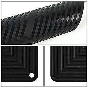 IFFMYJB Silicone Trivet Mats for Hot Pots & Pans Hot Dishes, Silicone Pot Holders, Hot Pads for Kitchen, Multipurpose Heat Resistant Mat for Silicone Hot Pads, Trivet Mat 2 Set Black