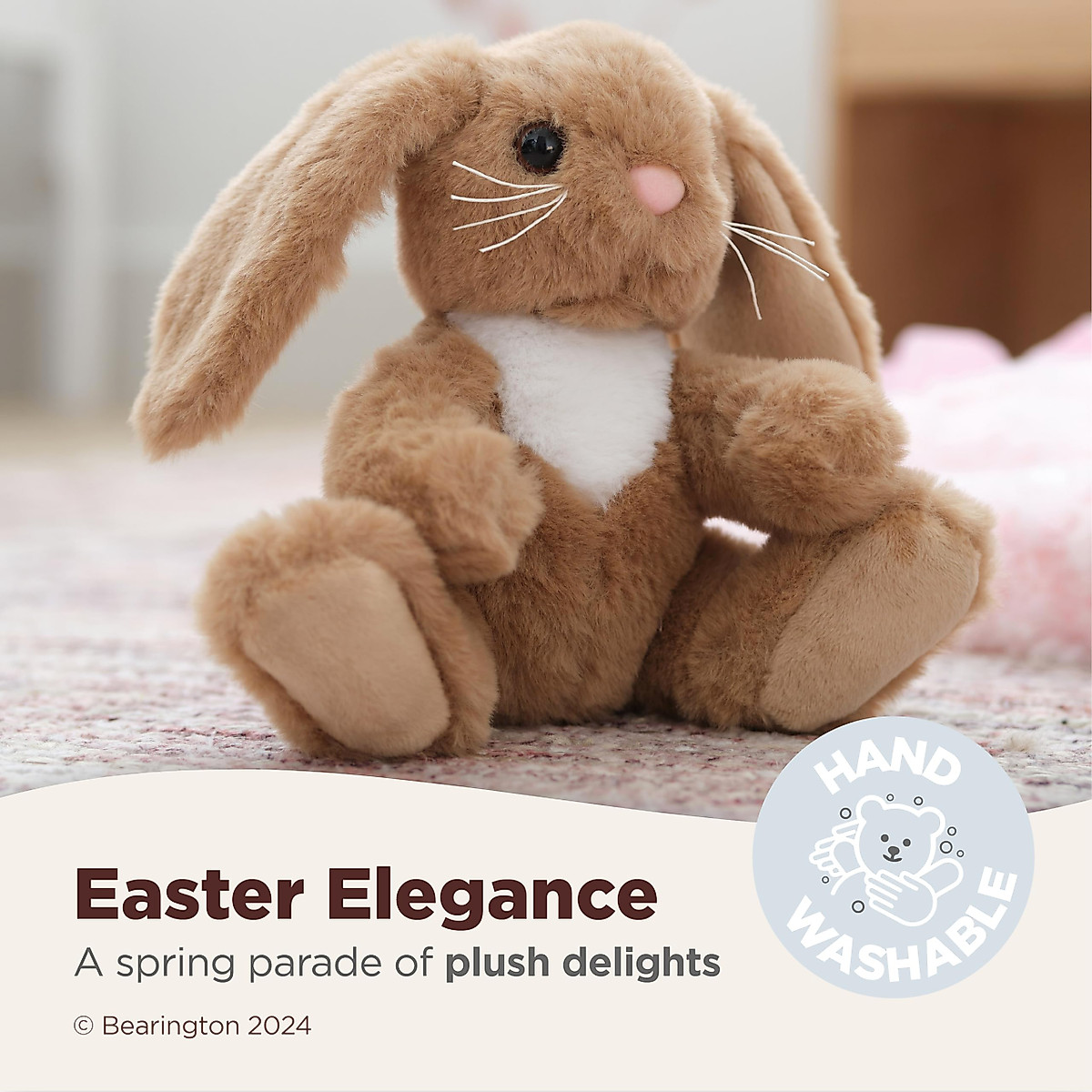 Bearington Lil' Benny The Rabbit Plush, 6 Inch Stuffed Bunny Rabbit, Small Easter Stuffed Animals