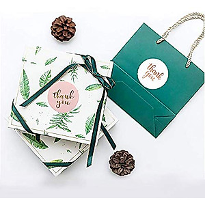 Yipmai Thank You Stickers Roll, 500PCs Round Thank You Stickers for Business with Rose Gold Letters, Decorative Sealing Labels for Greeting Cards, Flower Bouquets, Weddings, Parties (White-Rose Gold)