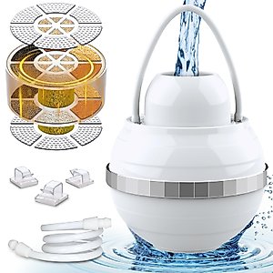 Bath Ball Filter Bathtub Water Filter, 8 Stages Bath Filter for Tub, Bathtub Filter for Tub Water Filter, Sensitive Skin Bath Filter for Hard Water Tub Filter for Bathtub 2500 Gallons Water, White