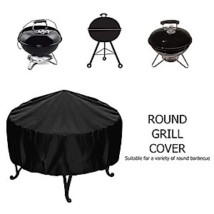 baijingjing Round BBQ Grill Cover, Waterproof Barbecue Oven Protector, for Garden Patio