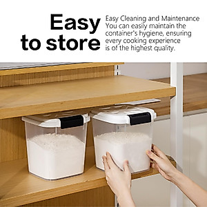 LivLab Flour Container - Rice Dispenser 20lbs/10kg/10.6qt Food Cereal Container Bins with Measuring Cup for Household Pantry Organization (20lbs)