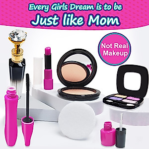 Play Purse for Little Girls Toys - Pretend Makeup for Toddlers with Girls Purse Pretend Play Girls Toys for 3 4 5 6 Year Old Toddler Birthday Gifts for Girls