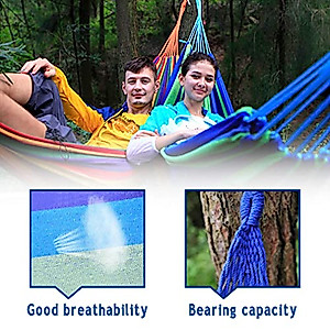 Vnewone Hammock with Stand 2 Person Heavy Duty Portable Hammock Stand with 9 FT Space Saving Steel Stand Portable Carrying Case Weather-Resistant Finish for Outdoor or Indoor Patio Backyard Garden
