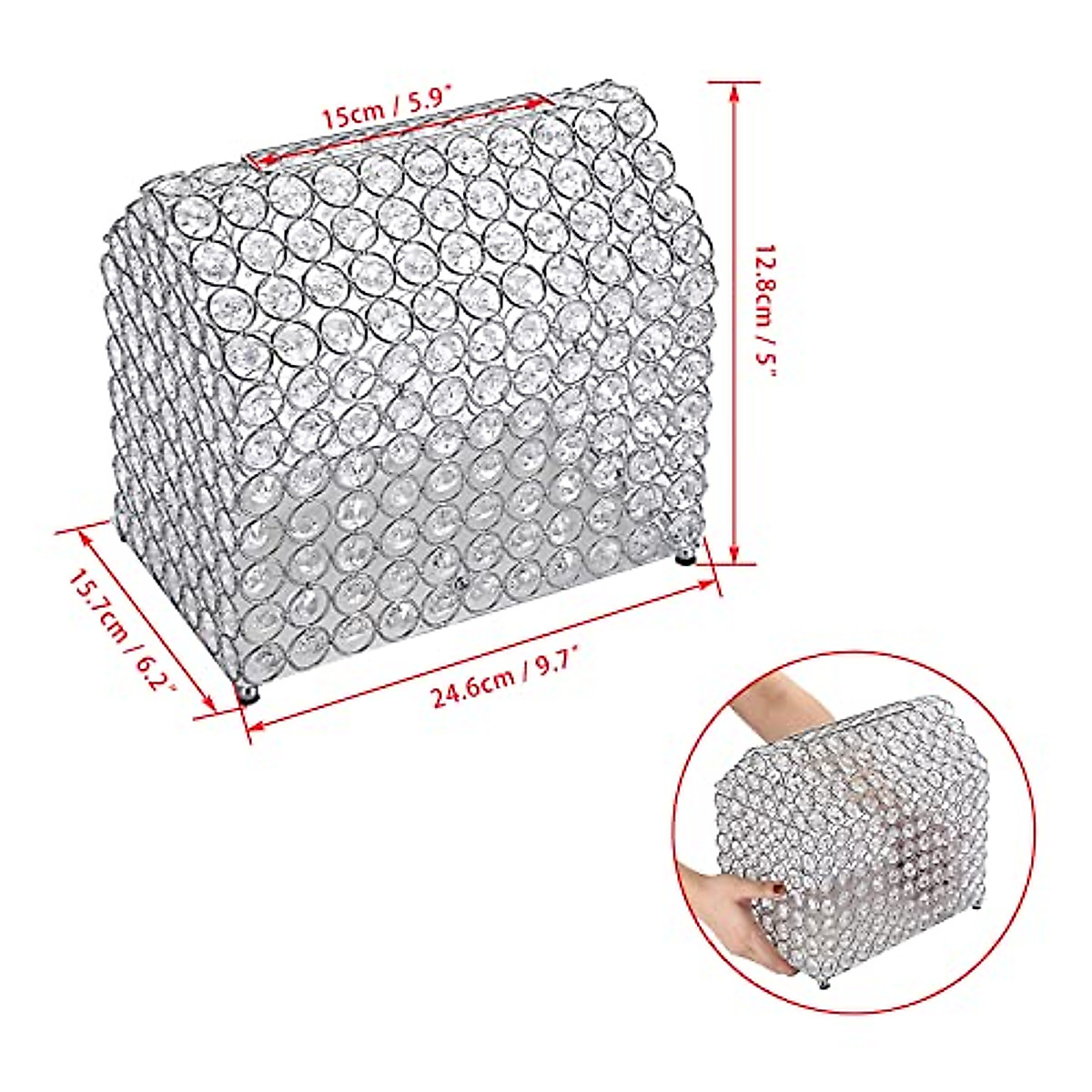 ELLDOO Crystal Wedding Card Box, House Shape Money Card Box Silver Gift for Wedding Receptions, Centerpiece Decor, Anniversary, Keepsake, Gift Display Box