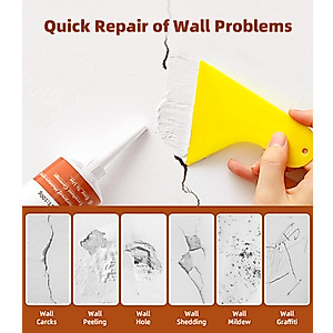 Spackle Wall Repair Kit,Drywall Repair Patch Kit,Simple Small Wall Hole Filler＆Efficient Crack Repair,2 Pack Wall Putty Paste,Plaster Ceiling Repair,Apartment Friendly.