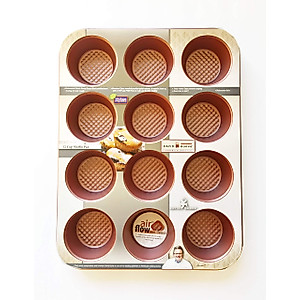 Alitaver David Burke Kitchen Commerical Weight 12 Cup Muffin Rose Gold Bakeware