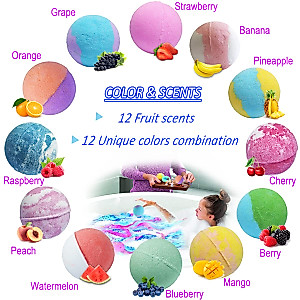 3.5 oz XL Bath Bombs for Kids with Puppy Toys Inside Kids Bath Bombs Organic Bubble Bath Fizzies Colorful Bomb 12 Pcs Set Birthday/Christmas Surprise Gift for Girls & Boys