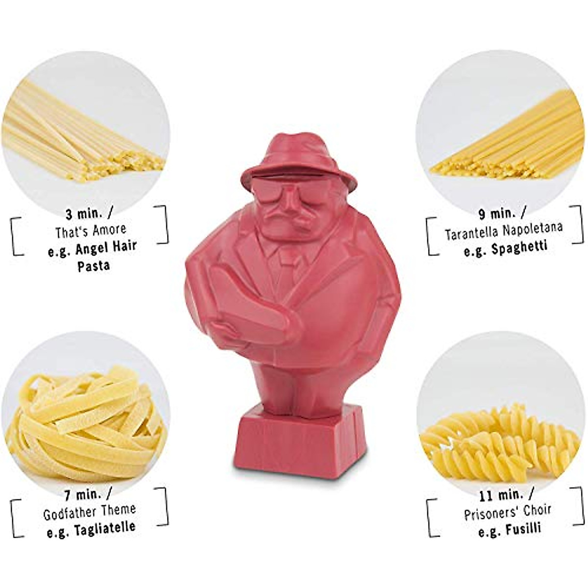 Al Dente - The Singing Floating Pasta Timer: Will Sing Different Tunes when Pasta is Ready at 3, 7, 9, and 11 Minutes, to be Boiled with any Pasta in the Pot, Floats in Cold & Hot Boiling Water
