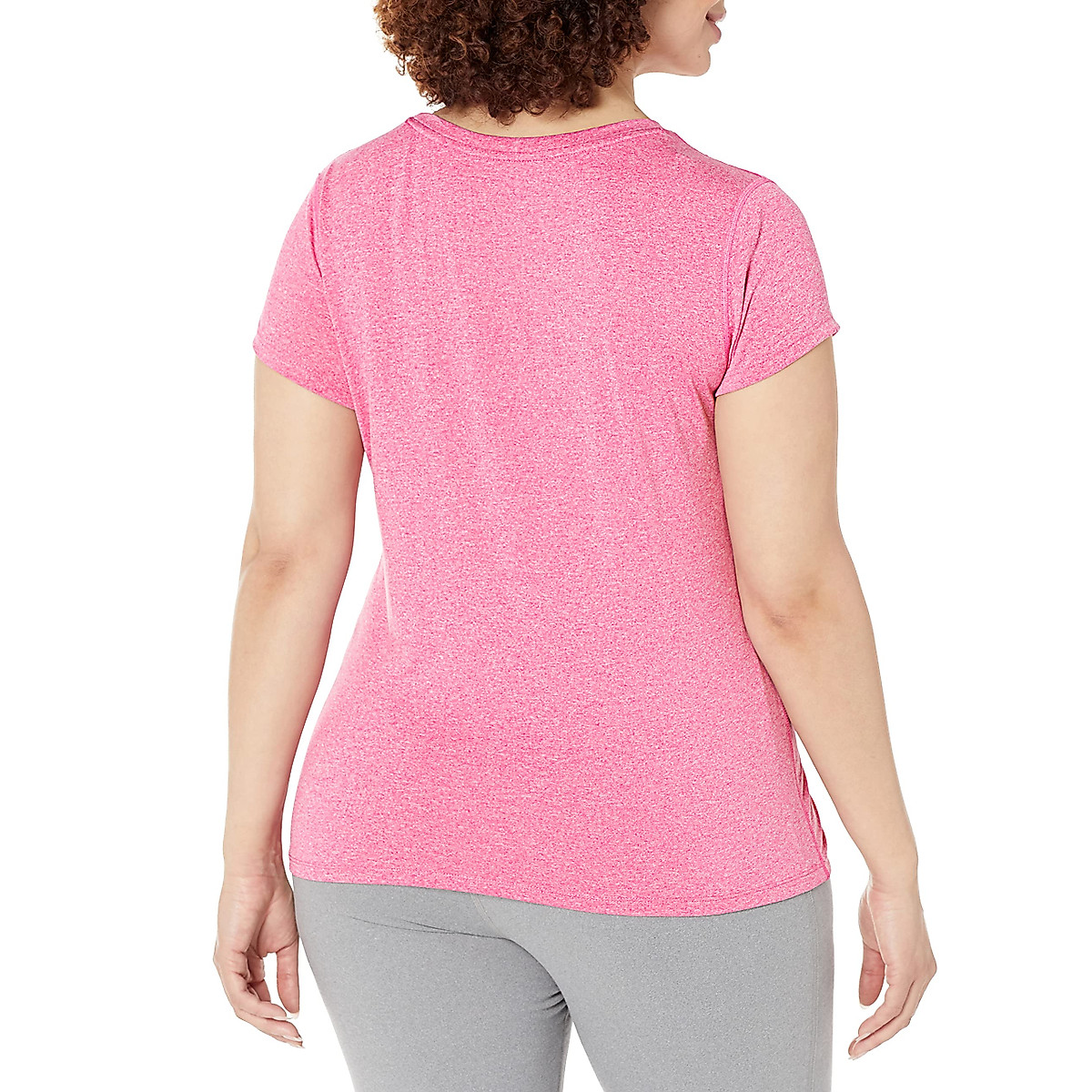 Hanes womens Sport Heathered Performance V-neck Tee Shirt, Amaranth Heather, Large US