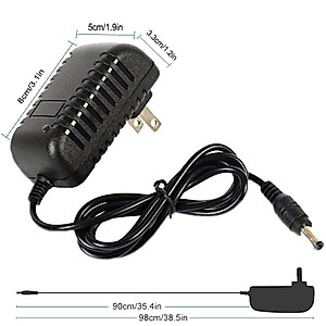 DC 12V 2A Power Supply AC DC Power Adapter with 10 Tips, DC in 12V 2A Power Cord,AC 100-240v, 50/60HZ, 5.5x2.5mm DC Output Jack,12V2a Adapter Converter Transformer