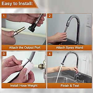 88624000 Kitchen Faucet Pull Out Hose Replacement for Hansgrohe Sink Spray Faucet, 59 Inch Pull Down Hose with Brass Connectors Replace 95507000 95506000