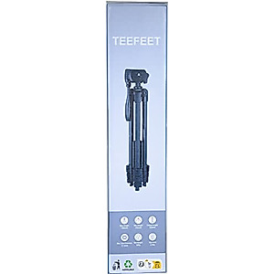 teefeet Phone Tripod, 54 inch Light Travel Tripod, with Mobile Phone Holder Adapter/Remote Shutter/Carry Bag for Selfie, Suitable for Video, Live Broadcast, Video Blog, Tiktok (Black)