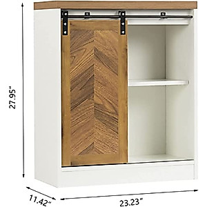 Farmhouse Coffee Bar Cabinet, Kitchen Sideboard Buffet Cabinet with Sliding Barn Door, Bathroom Storage Cabinet, Buffet Cabinet for Dining Room Living Room