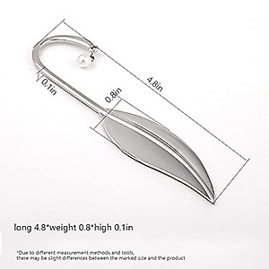 Silver Plated Smooth Bookmark Leaf Metal Bookmarks Metal Feather Bookmark Aesthetic Bookmark Hook Bookmark Christmas Thanksgiving Idea Gift for Women Men Kids Book Lovers Willow Leaves