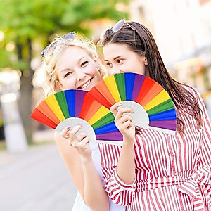 RAZZUM Decorative Folding Fans Folding Fan Rainbow Hand-held Folding Fan Dance Folding Fan Fan Decorative Fan Wedding Gifts, Party Gifts Gift Hand Fan fan