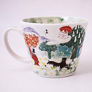 Moomin Valley Water Color Soup Mug Cup Yamaka Japan