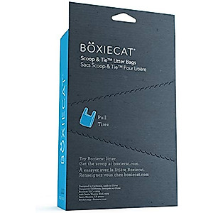 Boxiecat Scoop & Tie Cat Litter Waste Bags -Unscented– Leakproof - Large to Fit Any Scoop – Convenient Handles Tie & Seal in Odors - 1 Count (Pack of 120)