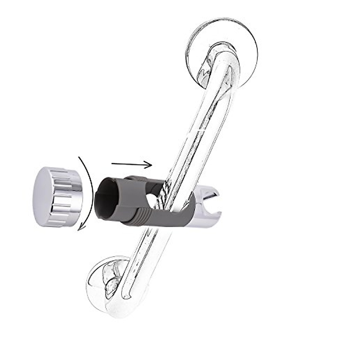 YOO.MEE ADA Grab Bar Hand Shower Bracket, ONLY FIT DIAMETER 1.25'' (32mm) Safety Grab Rail, Split-type design in 5 seconds Easy Installation