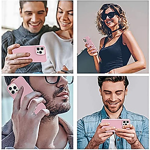 Amytor Designed for iPhone 14 Pro Case, Silicone Ultra Slim Shockproof Phone Case with Soft Anti-Scratch Microfiber Lining, [Enhanced Camera Protection] 6.1 inch (Pink)