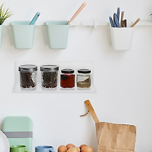 QWORK Acrylic Floating Shelves - Set of 2 12 Inch, Clear Wall-Mounted Display with Screws & Anchors - 4mm Thick