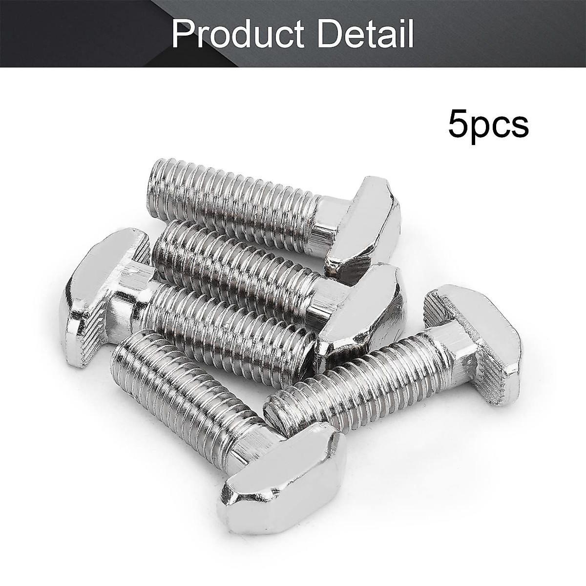 MroMax 5 Pcs M8 Thread M8-1.25x25mm T Slot Bolts Carbon Steel Drop-in Stud Sliding Screw Bolt Metric Hammer Head Bolt for European Standard 40 Series Aluminum Extrusions Silver 5Pcs