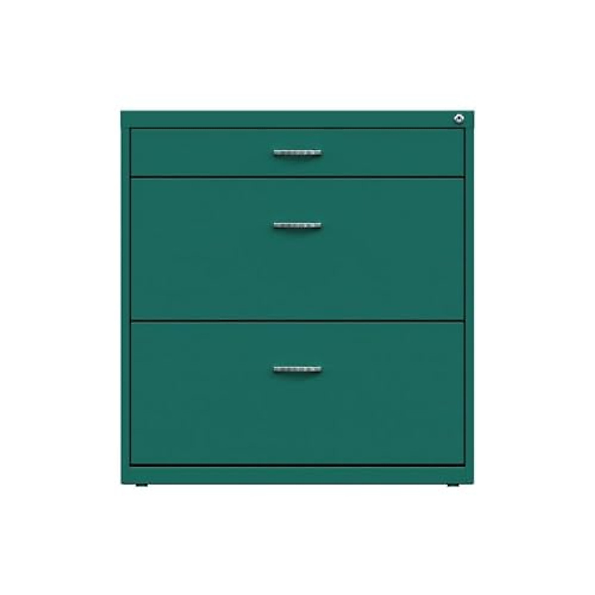 Space Solutions 30" W Metal 3 Drawer Home Office Lateral File Cabinet Teal, Fully Assembled