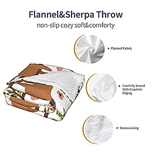 Waldeal Sloth Flannel Fleece Throw Blanket 60"x50" Lightweight Office Couch Sofa Bedroom for Kid Adults All Season