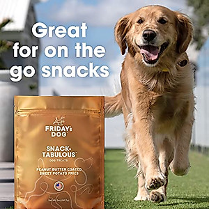 Friday's Dog Peanut Butter Coated Sweet Potato Fries | Great Source of Protein & Fiber | Healthy Soft Dog Treats | 3 Real Ingredients | Grain & Gluten Free | Natural Vitamins Dogs
