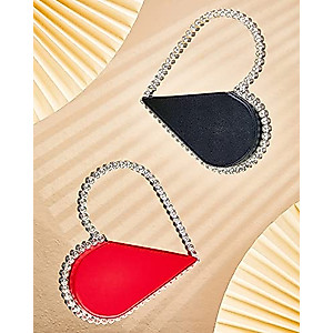 2 Pcs Evening Clutch Bag Mini Heart Shape Purse Rhinestone Diamond Clutch Wedding Party Purse Handbag for Women