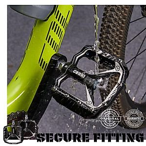 corki Cycles Extra Large Flat Mountain Bike Pedals, Aluminum Alloy MTB Pedals, 4” Wide Platform Pedals - 9/16” - Black