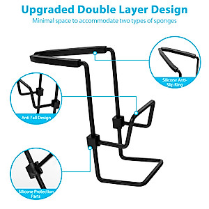 Achenyu Sink Caddy Sink Sponge Holder - Faucet Rack Shower Tray - Kitchen and Bathroom Metal Organizer Hanging Fix Around Faucet