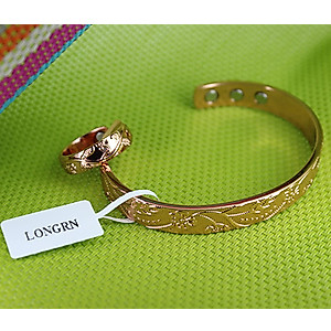 LONGRN-Pure Copper Magnetic Ring & Bracelet Adjustable Size for Women
