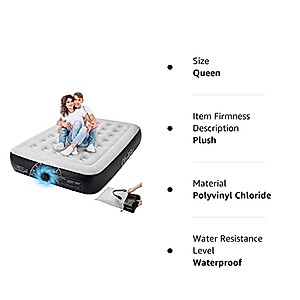 OlarHike Queen Air Mattress with Built in Pump,Inflatable Blow Up Airbed with Storage Bag,13" High Speed Inflation Black, Camping Accessories, Travel and Guests & Indoor