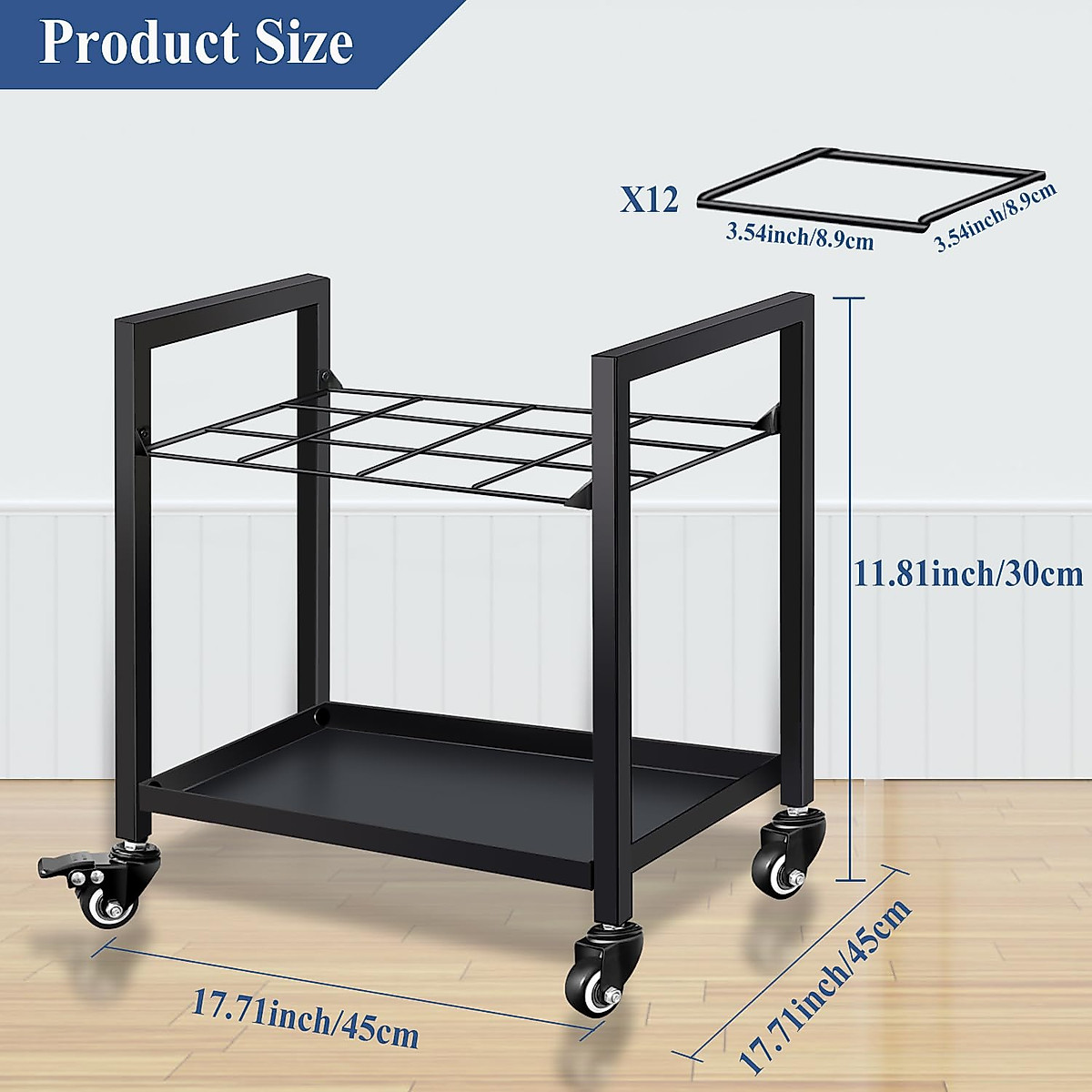 Blueprint Storage Rack Blueprint Holder with 4 Wheels 12 Slots Roll File Holder for Home Office School to Storage Blueprint - Ideal for Architects, Engineers, and Designers