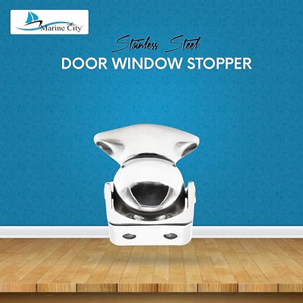MARINE CITY 316 Stainless Steel Gloss Finish Strong Magnetic Modern Ball Door Window Stopper Soft Catch Holder Set for Boats Marine Bedroom Door Family Hardware (1 Pc)