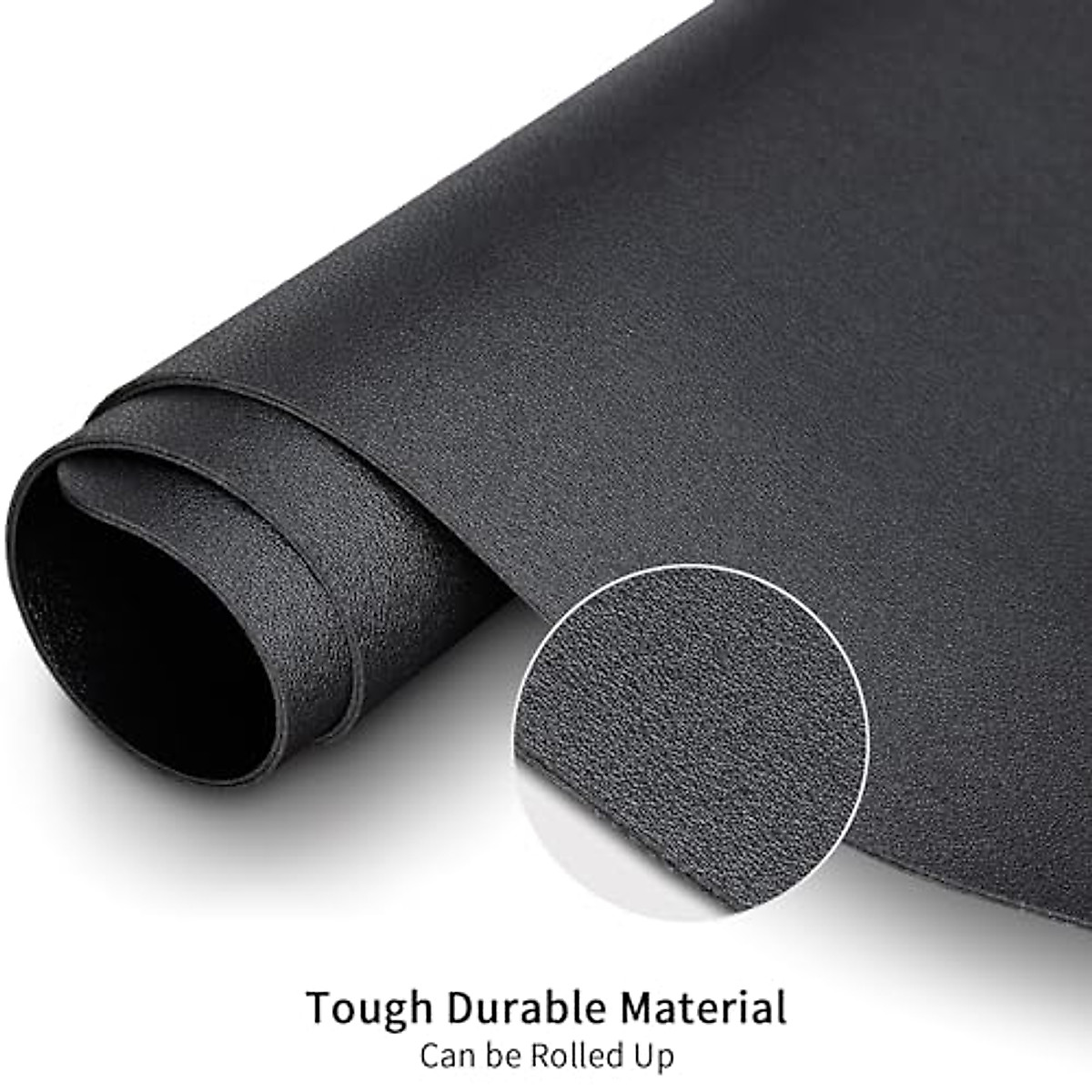 KINGFOM Desk Pad Office Desktop Protecter, PU Leather Desk Mat Blotters Organizer with Comfortable Writing Surface (47.2" x 23.6", Black)