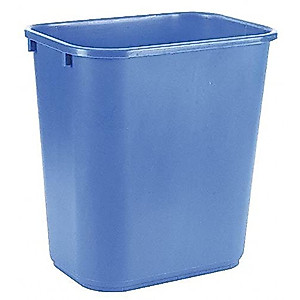 Tough Guy 7 gal Rectangular Recycling Wastebasket, Plastic, Blue - 4UAU5 Pack of - 2