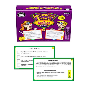 Super Duper Publications | Sequencing Events in Stories Fun Deck Flash Cards | Educational Learning Resource for Children
