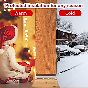 Door Draft Stopper, Cuttable Draft Stopper for Bottom of Door, Strong Adhesive Door Sweeps for Exterior Doors 39” Length (White)