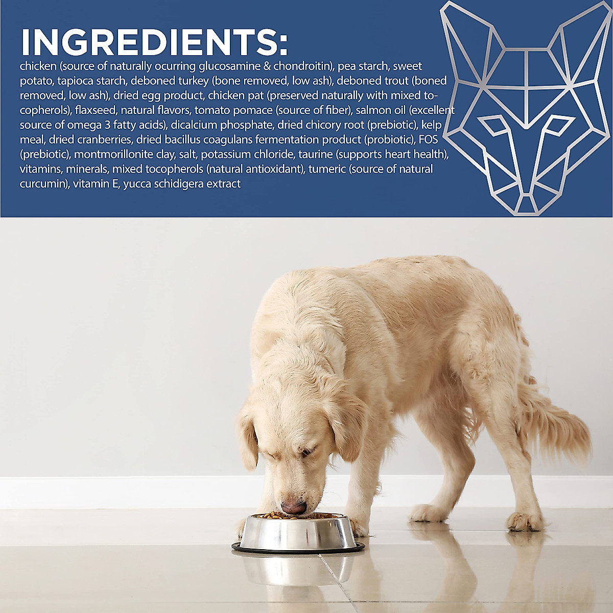 PURELUXE Grain and Gluten Free Dog Food, Stellar Elite Nutrition, Chicken, Trout, and Eggs, for Adult and Senior Dogs, Made in The USA, 4lbs